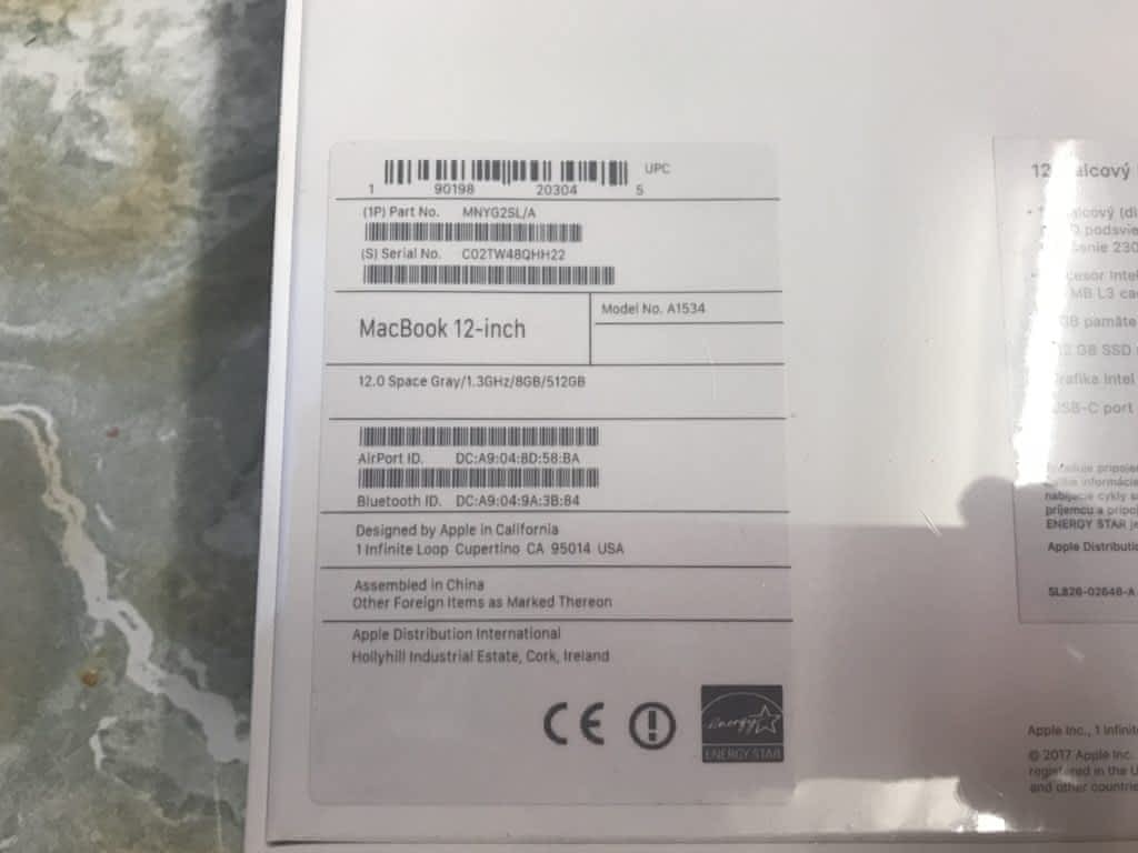 Prodám MacBook 12“ i5 1.3GHz/8GB/512GB/S za 33 000 CZK - 10/2017 ...