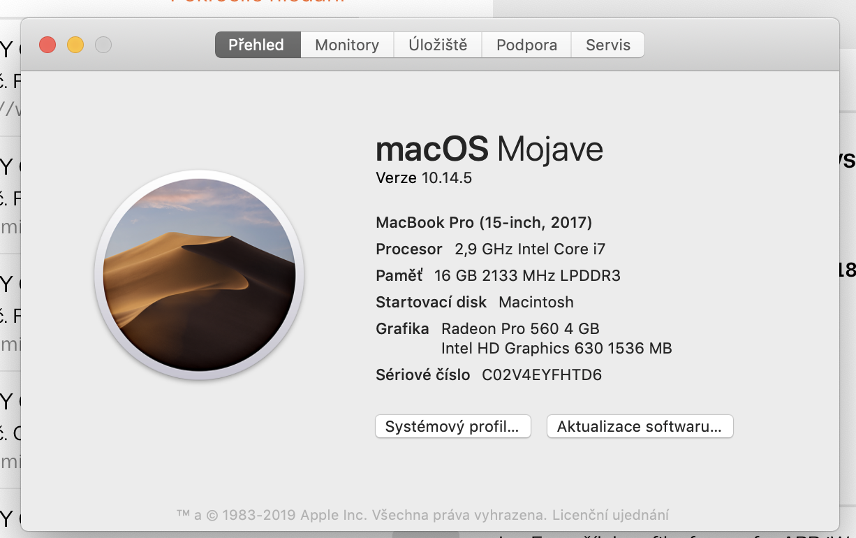MB Pro 15" Mid 2017, i7 2.9GHz v ZÁRUCE! - Apple Bazar