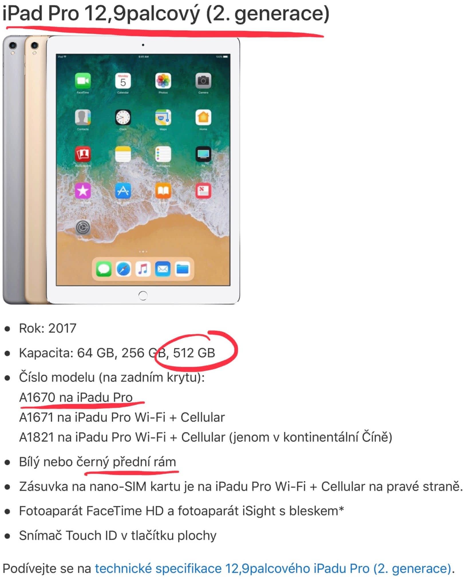 Prodám iPad Pro 12,9 palců, 2.generace za 12 000 CZK - 7/2022 - Apple Bazar