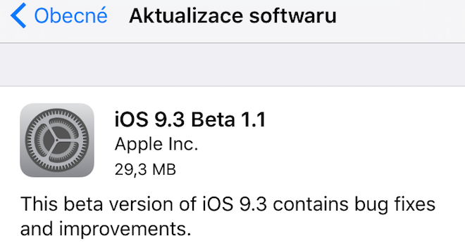 Apple poslal vývojárom iOS 9.3 beta 1.1 – Letem světem Applem