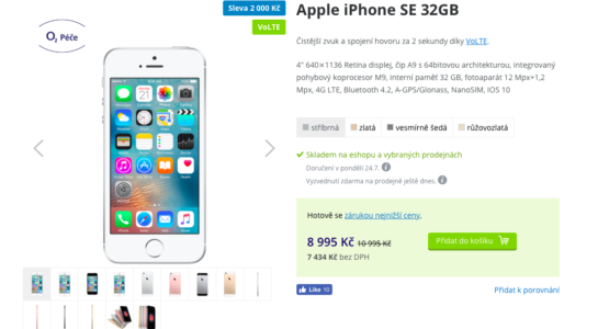 O2 nyní nabízí iPhone SE o 4000 Kč levněji – Letem světem Applem
