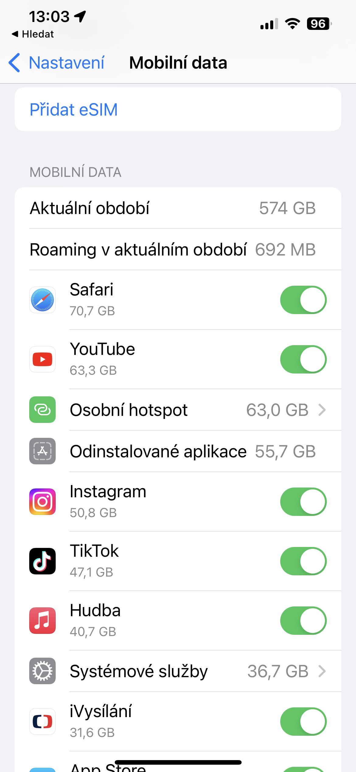 Jak zjistit na iPhonu spotřebu dat – Letem světem Applem