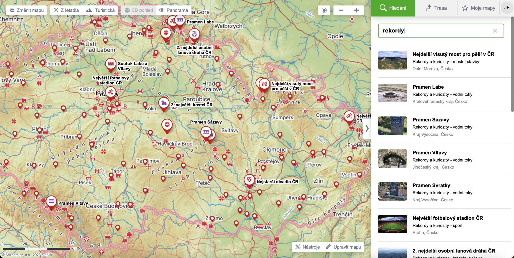 Mapy.com のこの機能について知っている人はほとんどいませんが、これは本当に素晴らしい機能です。 – Letem svetem Applem