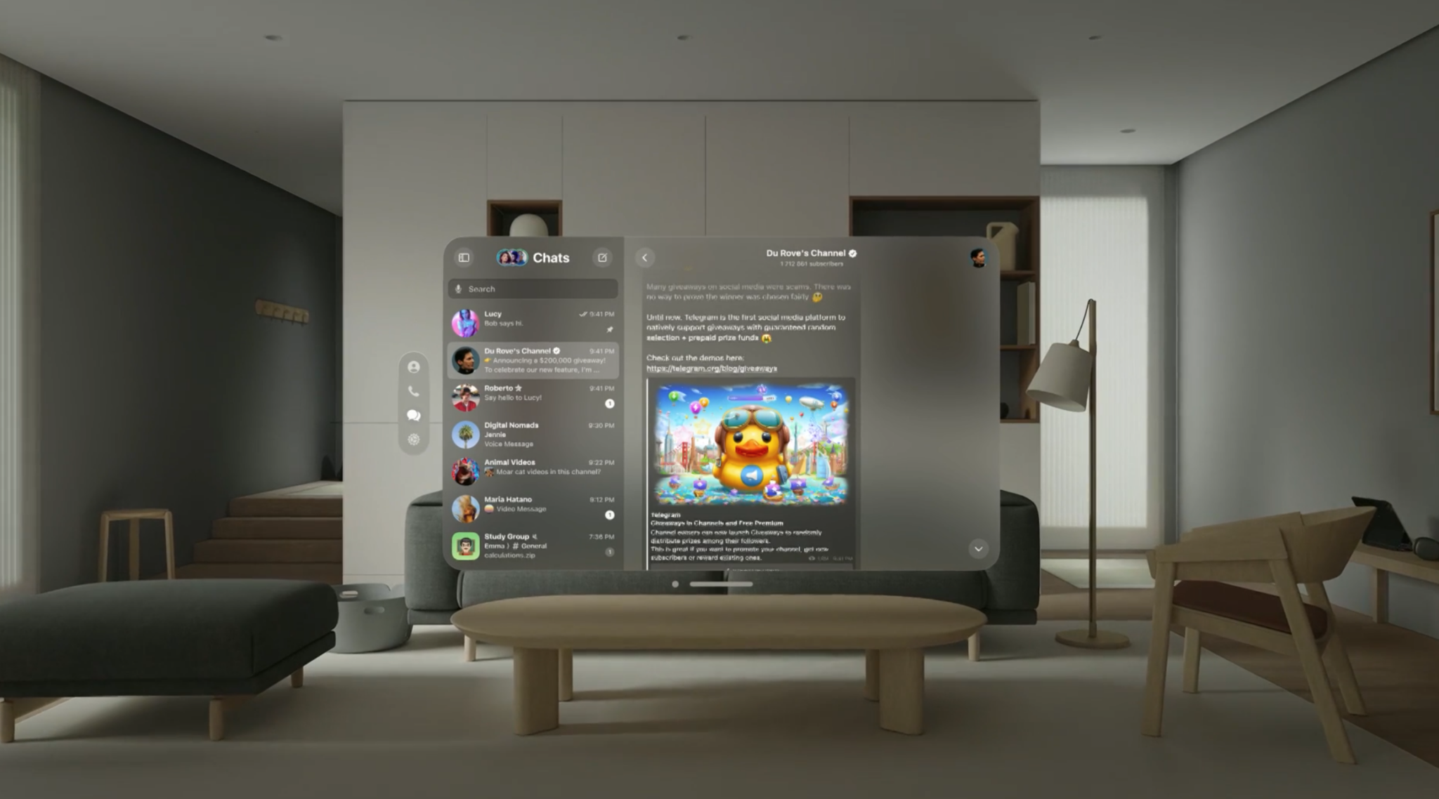 Δείτε πώς θα είναι η εφαρμογή Telegram Apple Vision Pro - LSA Magazine