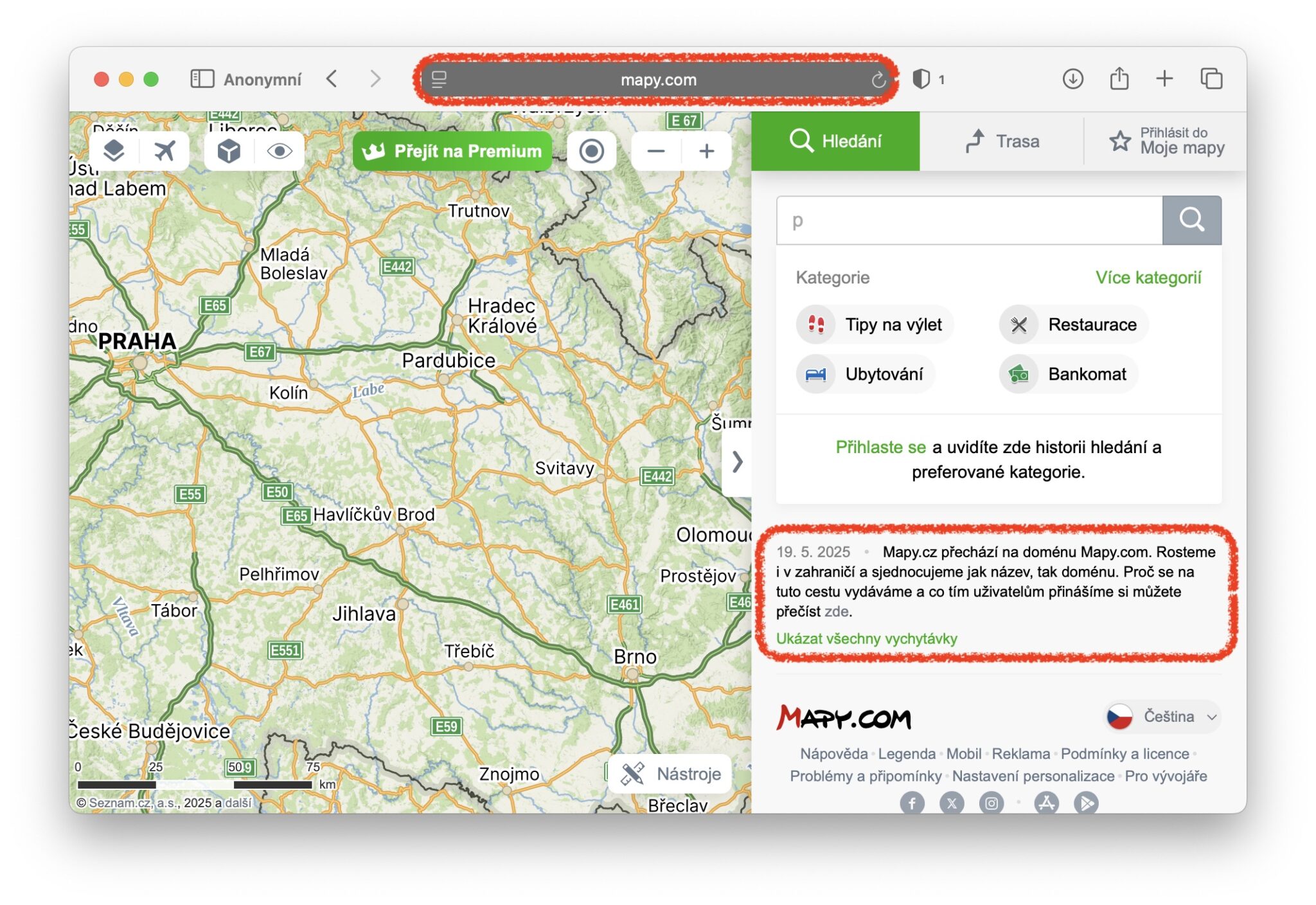 Fatto: Mapy.cz ha completato la sua trasformazione in Mapy.com – Letem ...