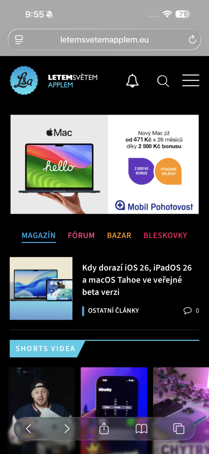 iOS 26 Beta 2は重大なバグを修正しました Safari! 重要なボタンを返します – Letem svetem Applem